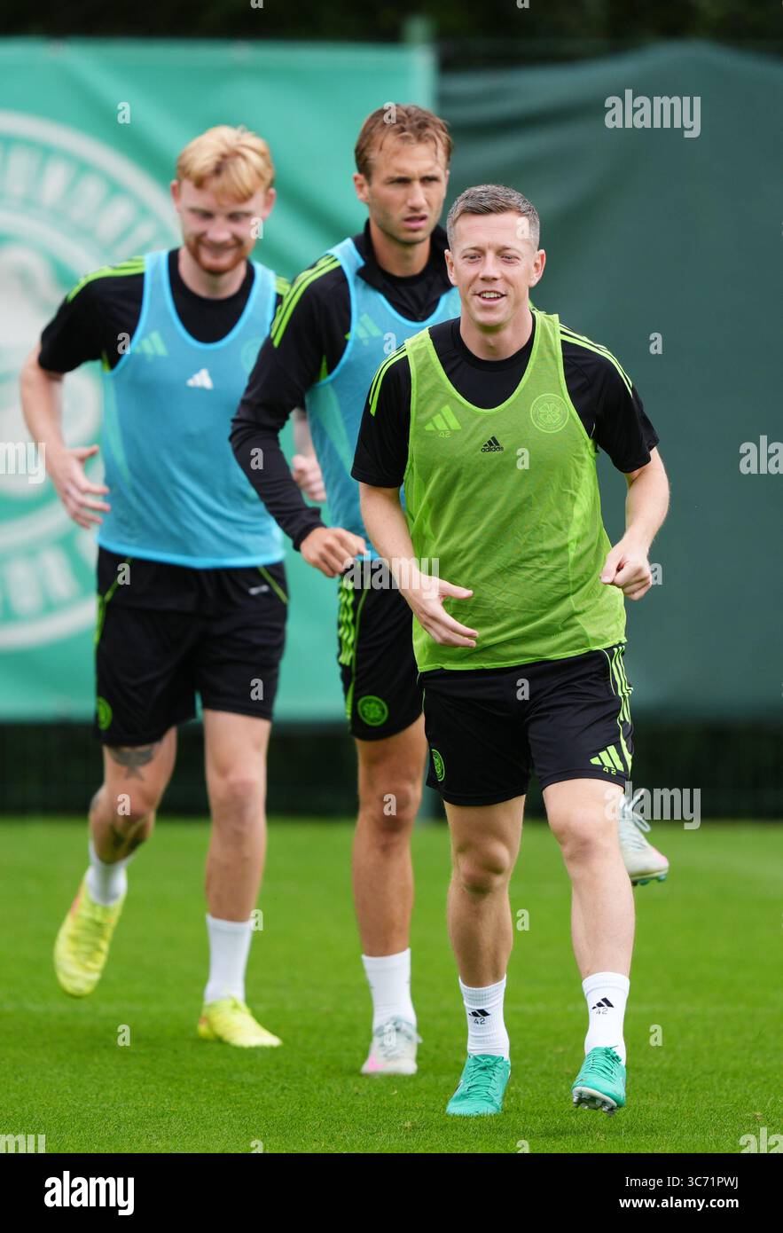 Celtic's Callum McGregor warms up during a training session at ...