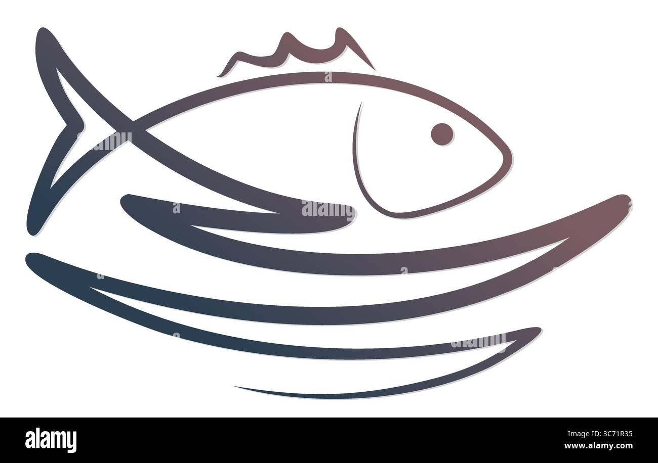 Fish with a wave Stock Vector Image & Art - Alamy