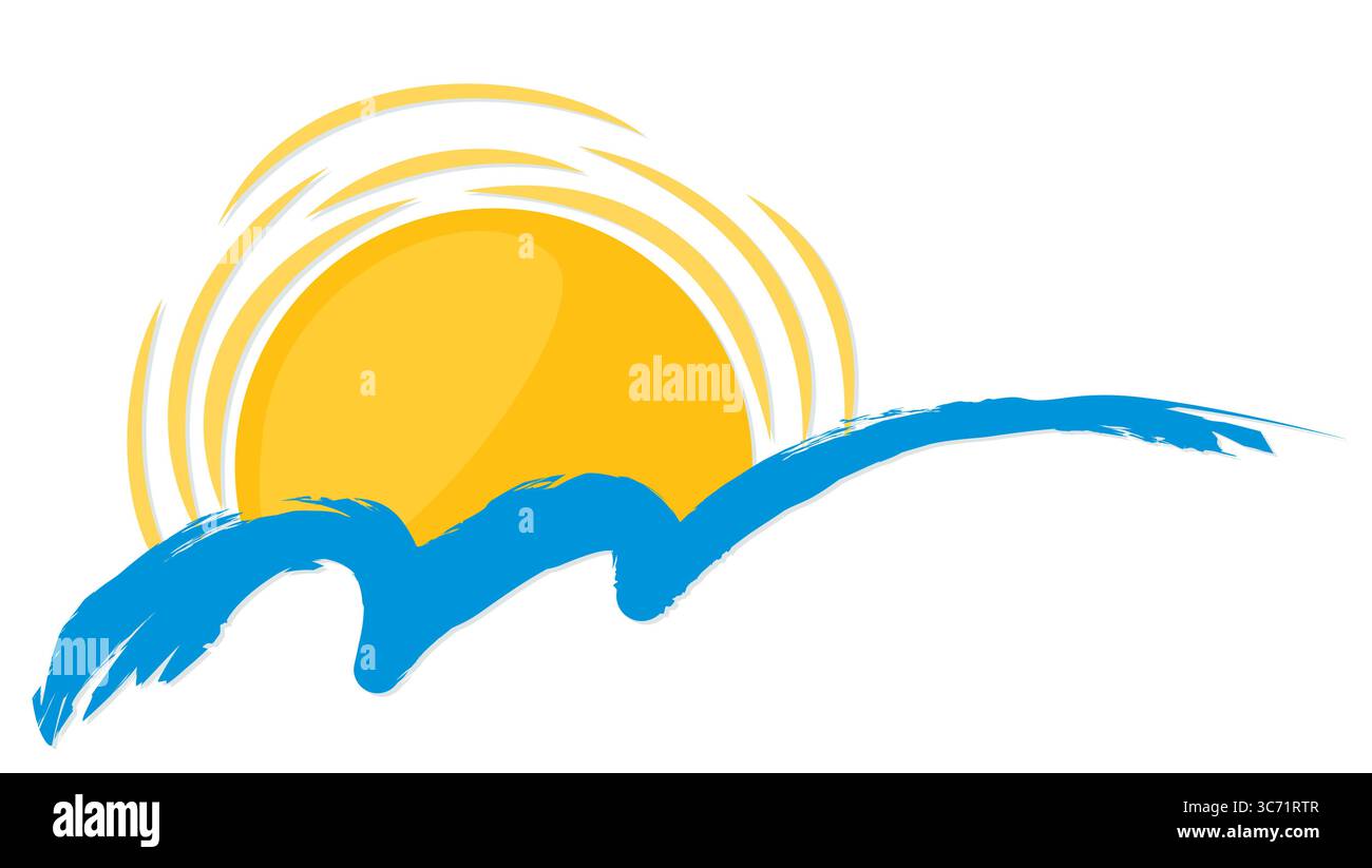 Sun beams in blue Stock Vector Images - Alamy