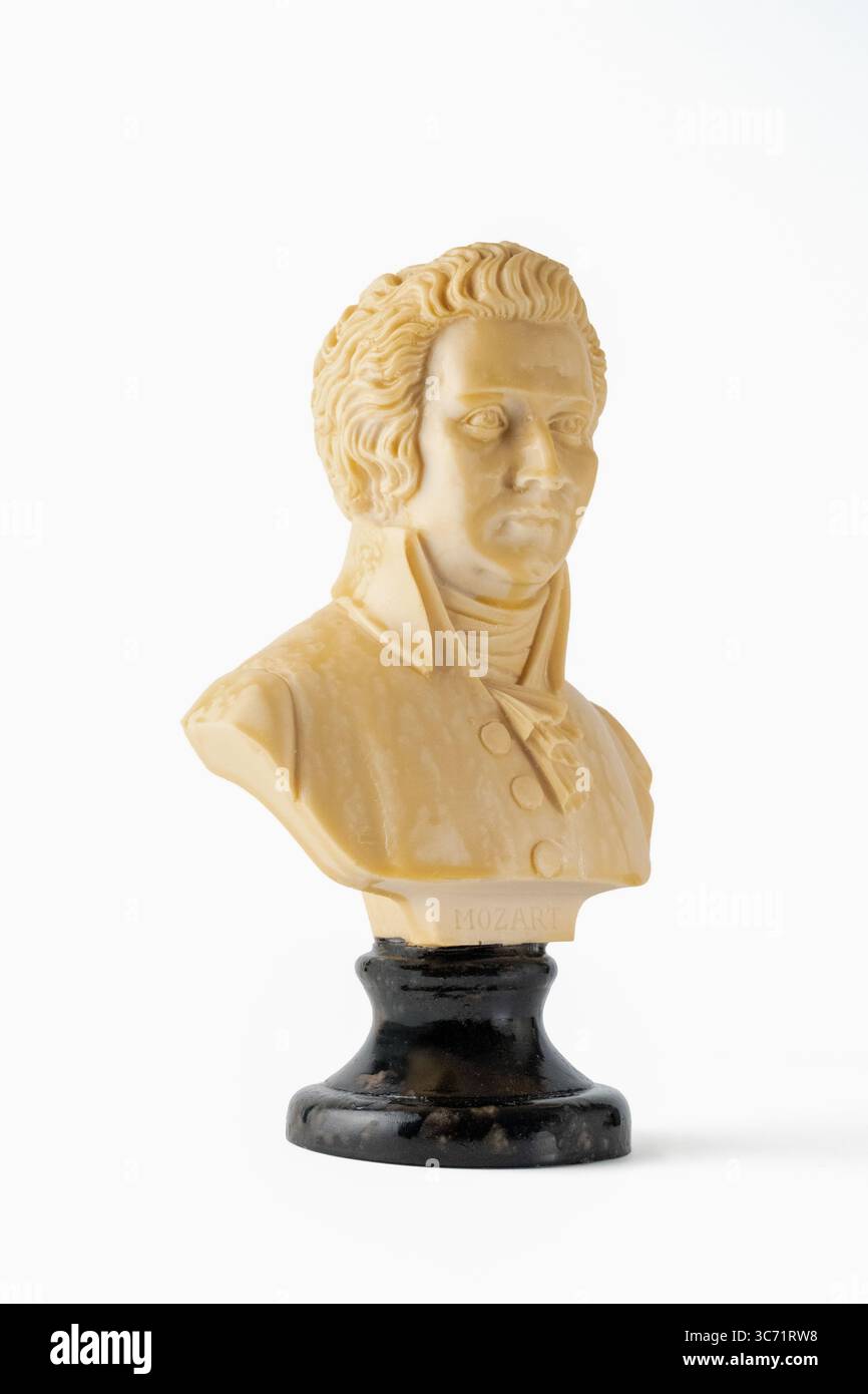 ornamental bust of Wolfgang Amadeus Mozart composer and musician ...