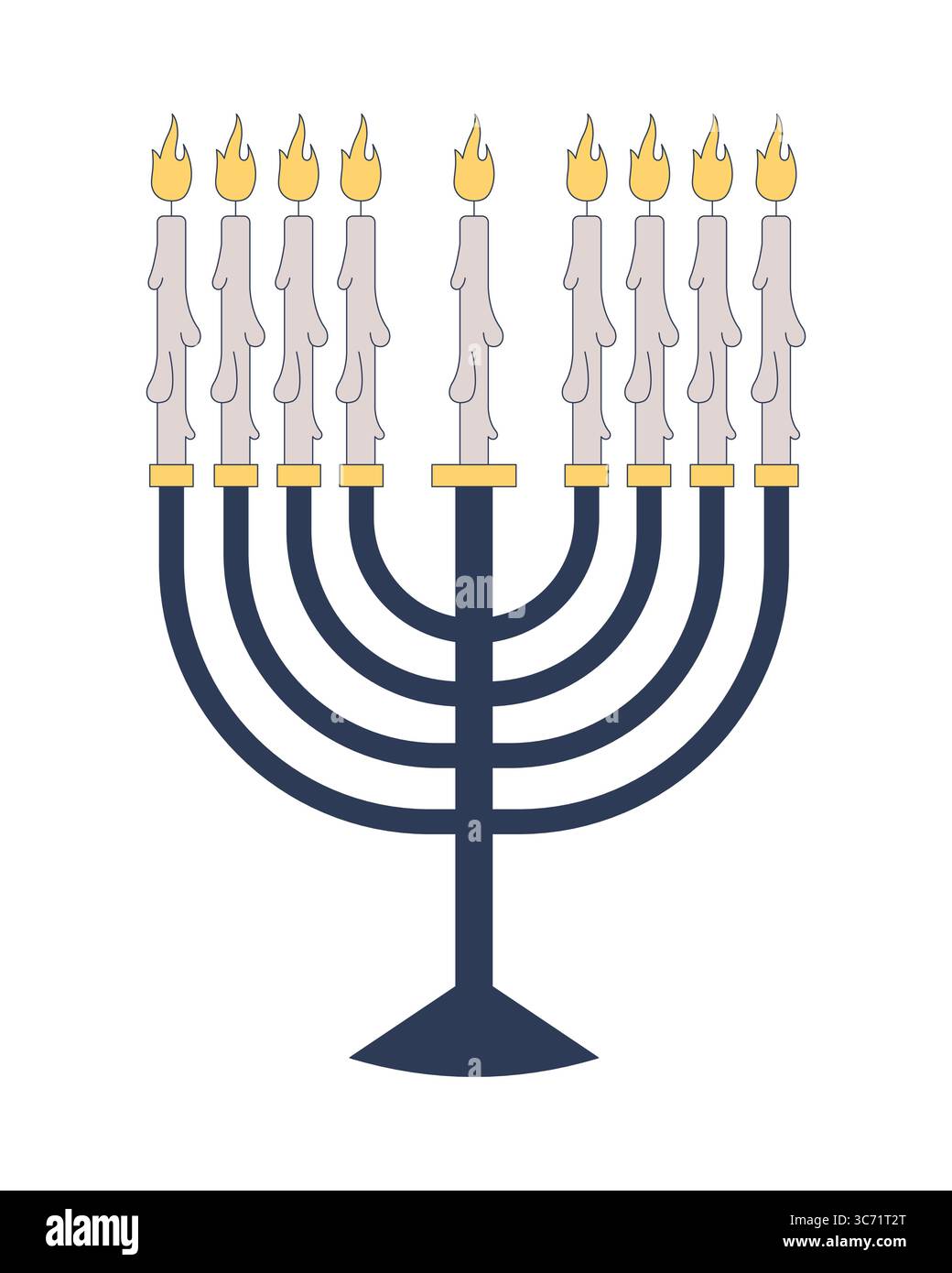 Menorah burning candles hanukkah Stock Vector Images - Alamy