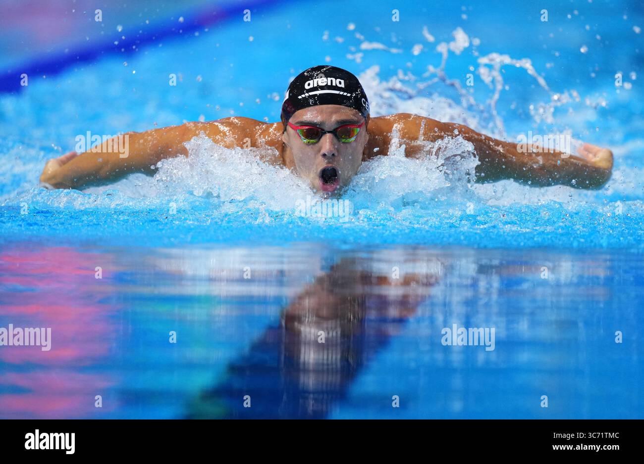 Singapore. 1st Aug, 2025. Thomas Ceccon of Italy competes during the ...