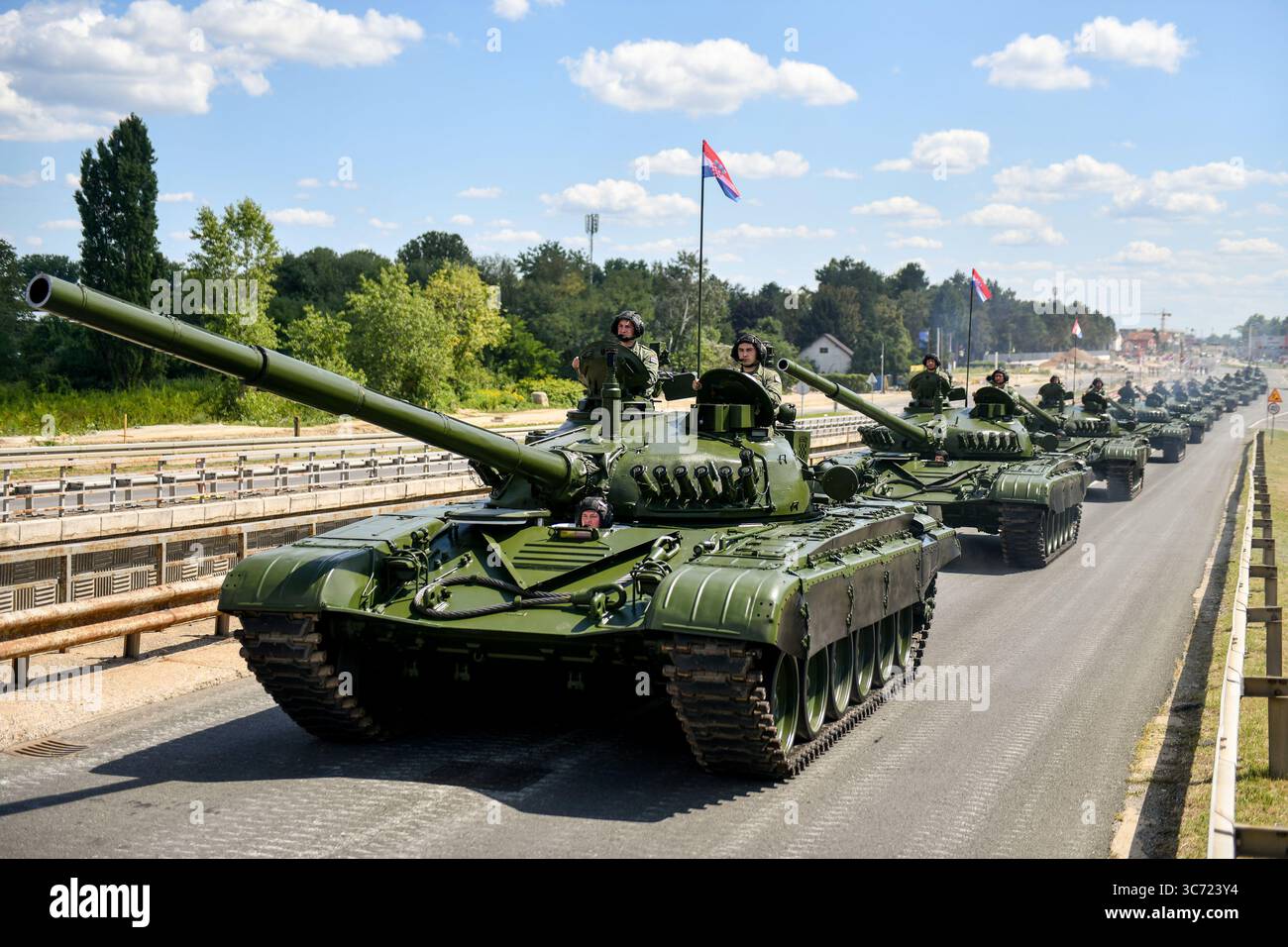 Croatian war tanks are seen ahead ceremonial military parade in Zagreb ...