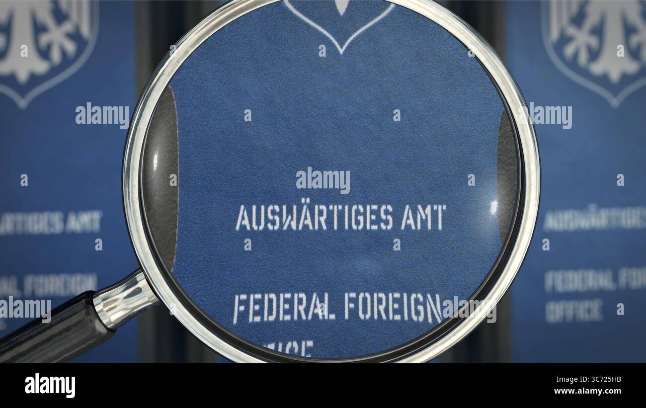 Folders of the German Foreign Office under the microscope Stock Photo ...
