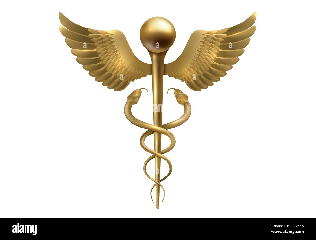 Gold caduceus medical icon hi-res stock photography and images - Alamy