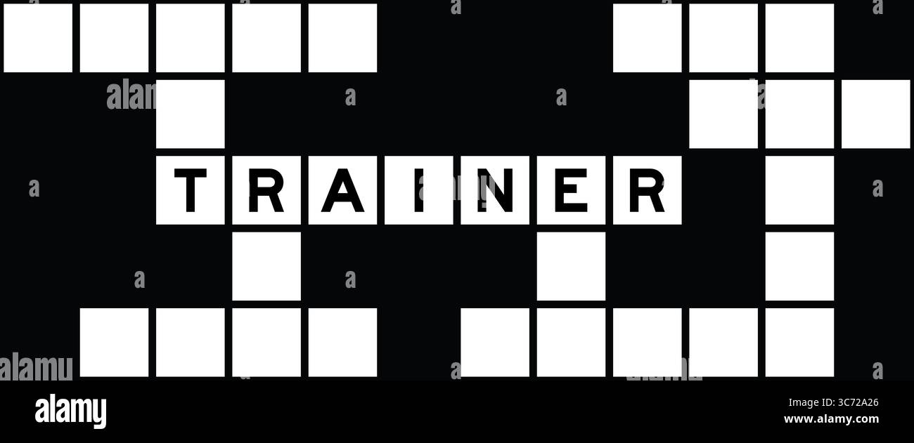 Alphabet letter in word trainer on crossword puzzle background Stock ...