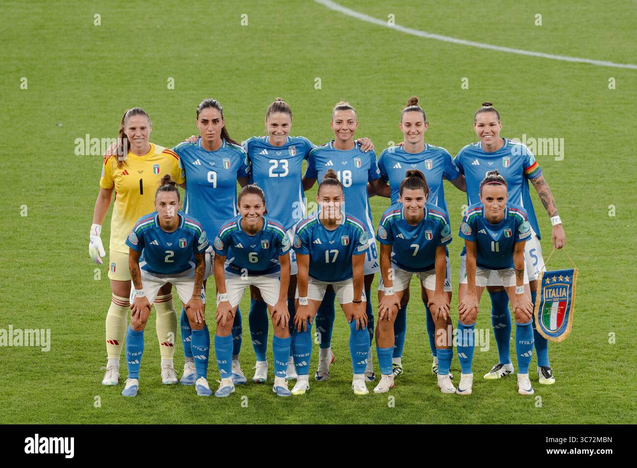 Wankdorf Stadion, July 11th 2025 Italian lineup during the womens euro ...