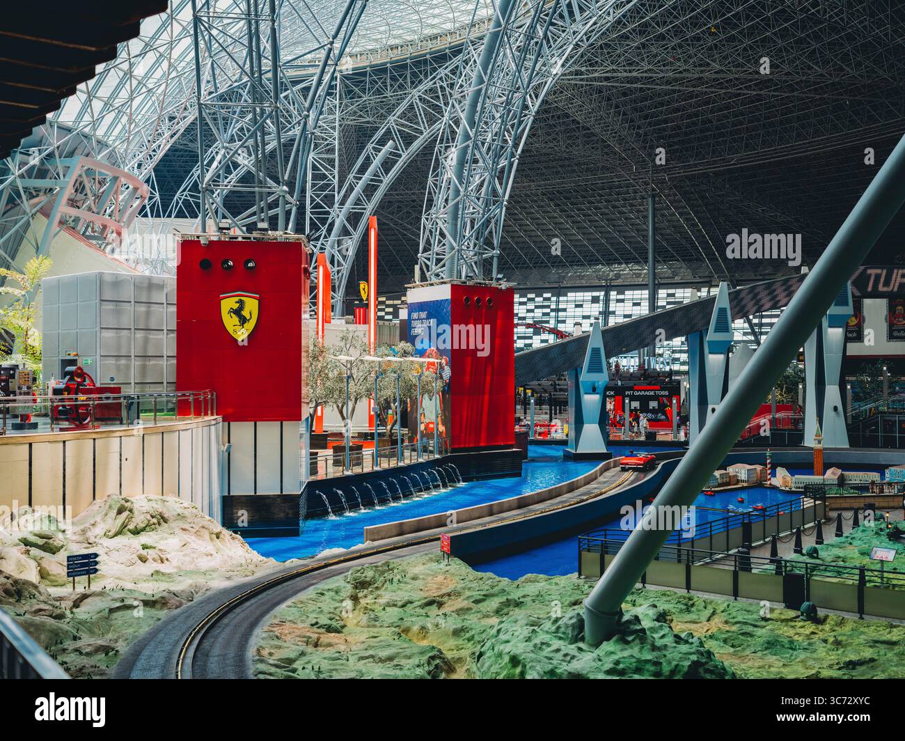 Ferrari World Theme Park, Interior of indoor amusement park Ferrari ...