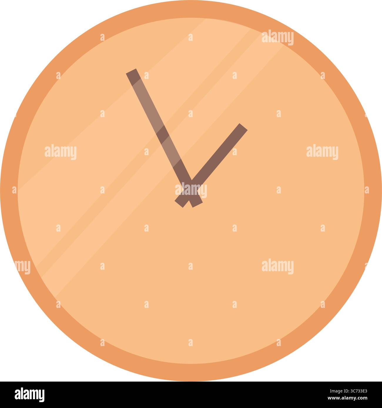 Clock in simple flat style with light reflections. Lunch time Stock ...