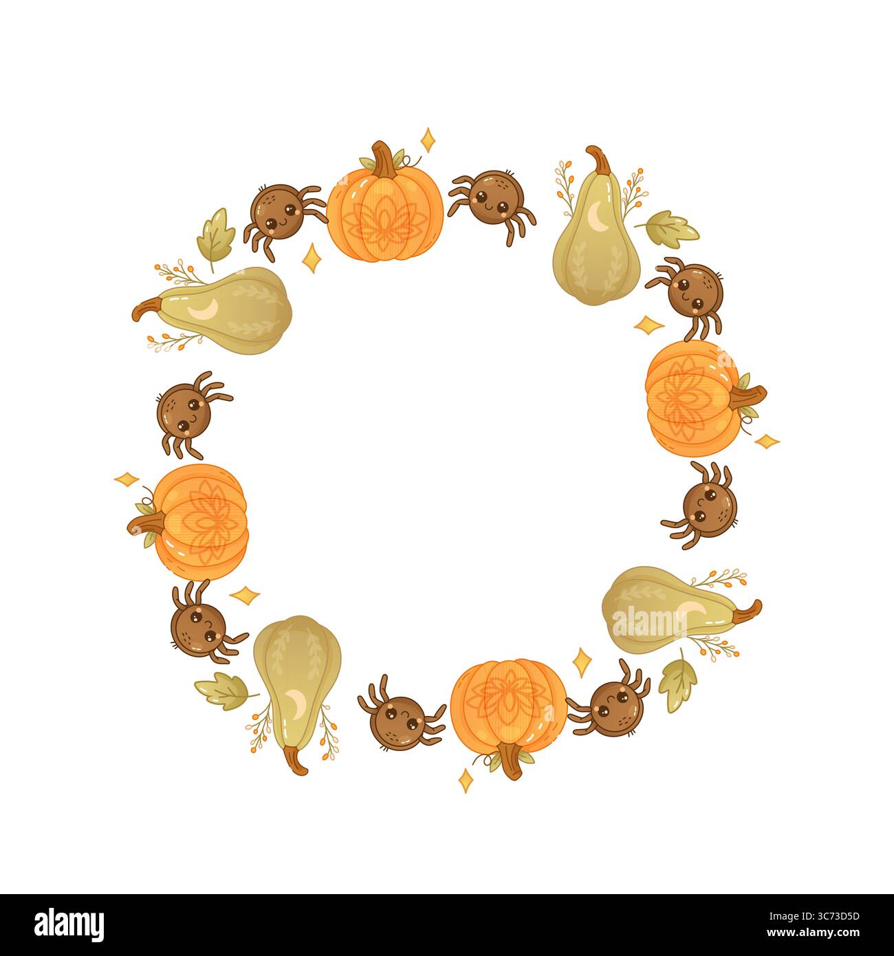 Cute boho style Halloween wreath featuring pumpkins, pears, and smiling ...