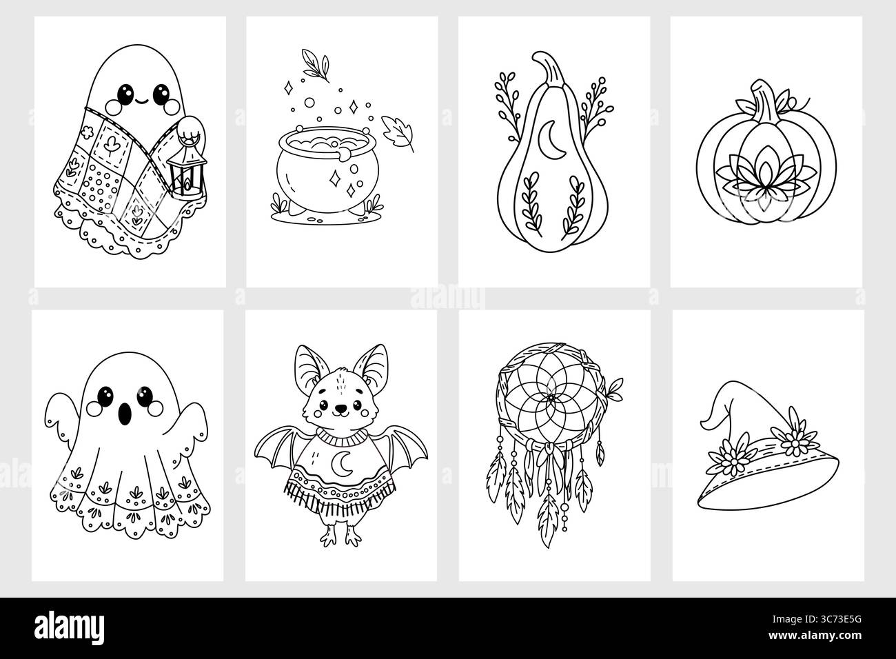 Boho halloween coloring pages hi-res stock photography and images - Alamy
