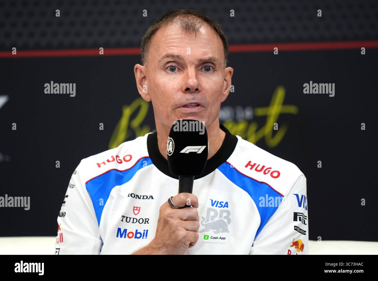 Racing Bulls team principal Alan Permane during a press conference at ...