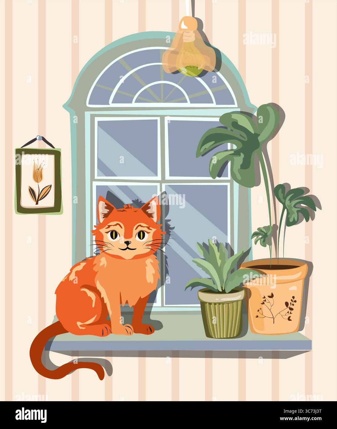 Plants windowsill Stock Vector Images - Alamy