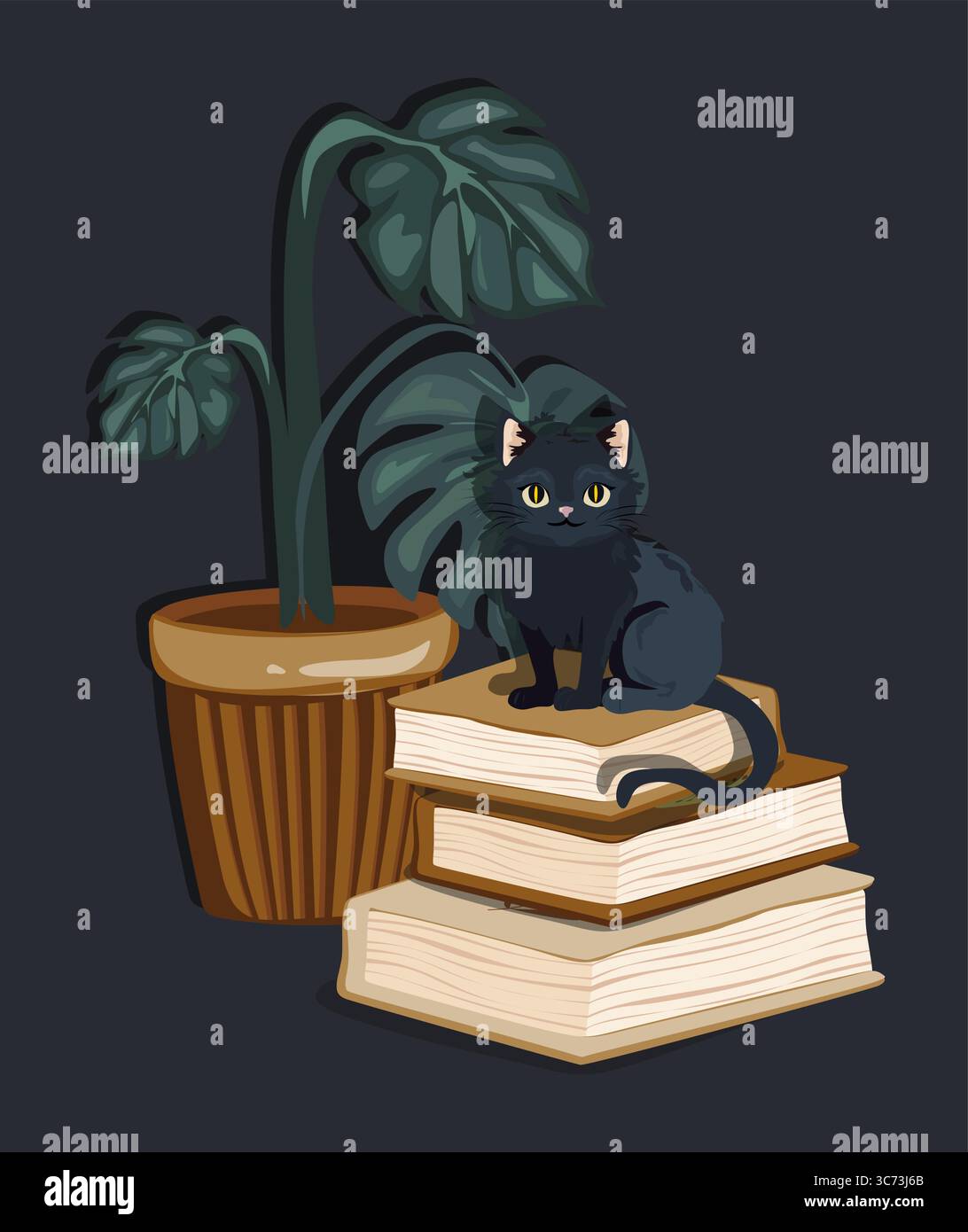 Kitten sitting on orange Stock Vector Images - Alamy