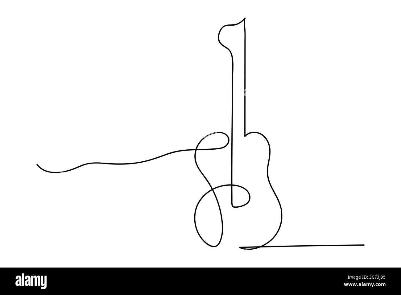 Guitar continuous one line drawing white background Stock Vector Image ...