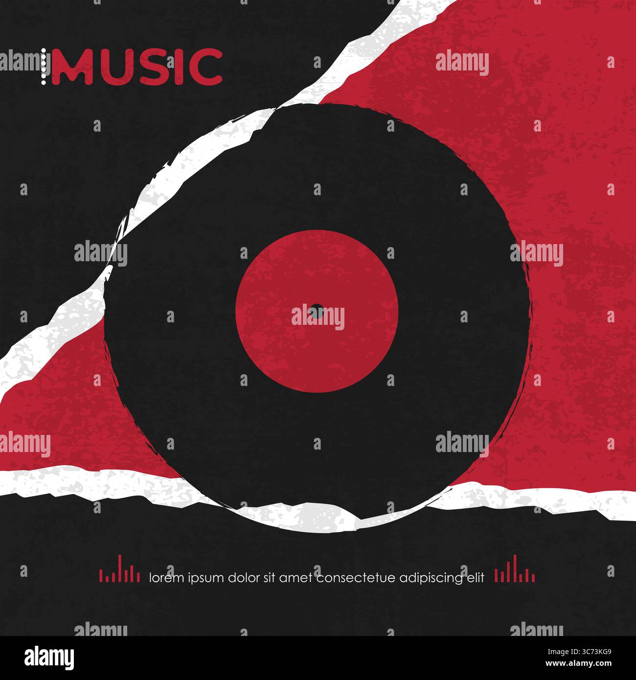 Music poster design template with vinyl record silhouette. Music ...