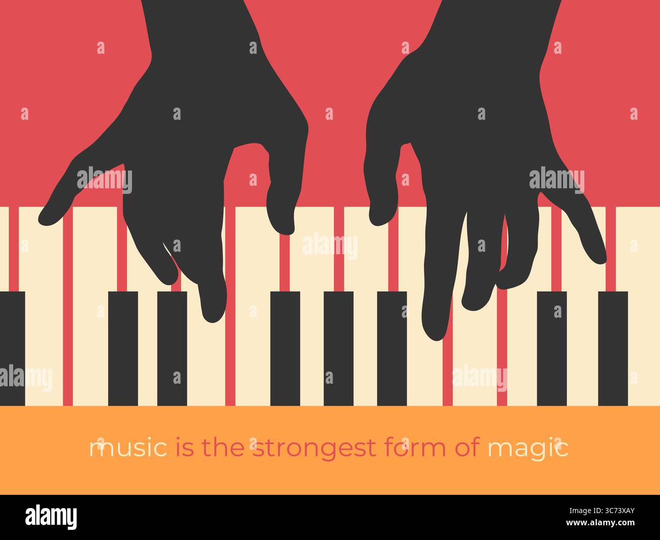 Vector music poster design with silhouette of human hands playing the ...