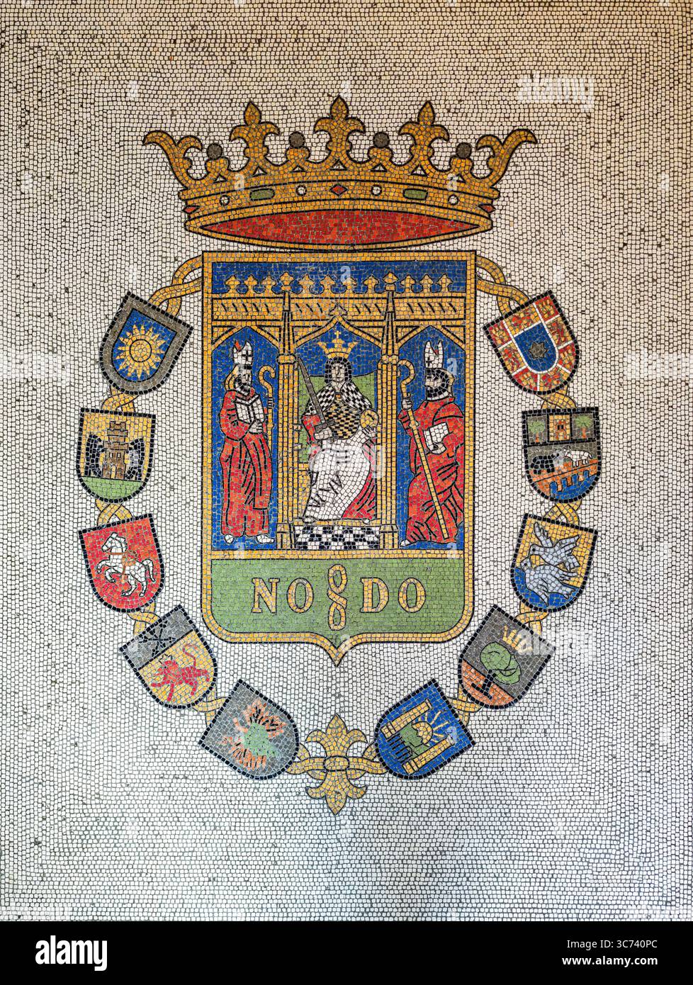 Mosaic features the coat of arms of Seville with the NO8DO motto ...