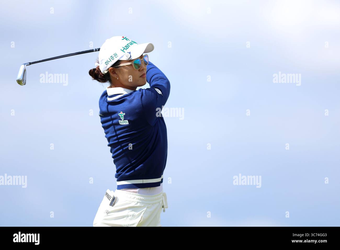 Australia's Minjee Lee tees off the 7th on day two of the 2025 AIG ...