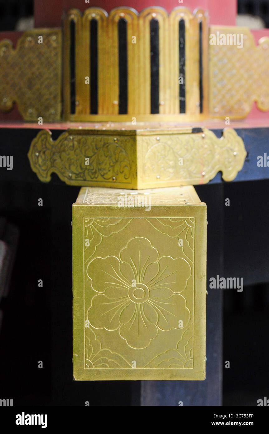 Golden details on a traditional shrine altar blend art with spiritual ...