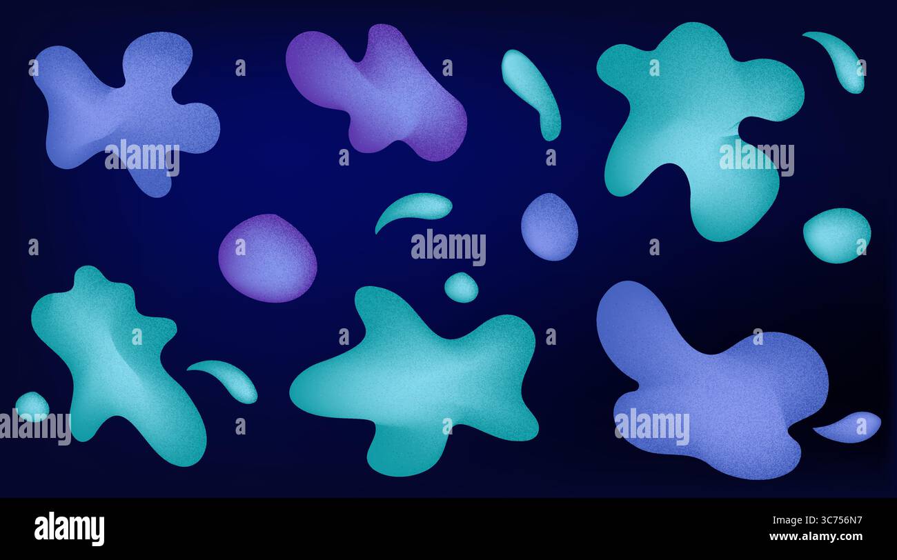 Abstract Background with Liquid Shapes and Blue Water Gradient Noise ...