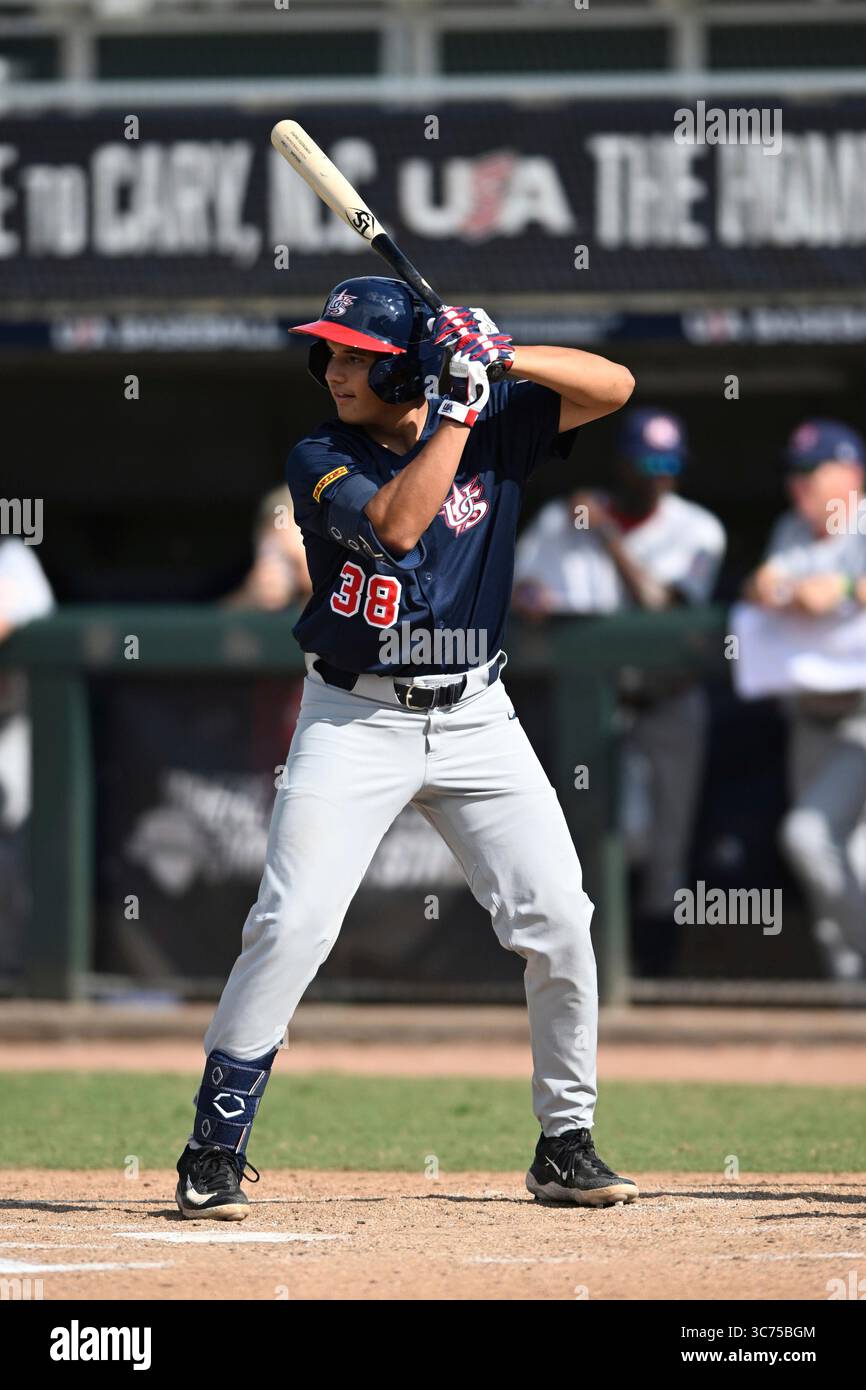 Mulivai Levu (38) (UCLA) of Team Stars at bat during a USA Baseball ...
