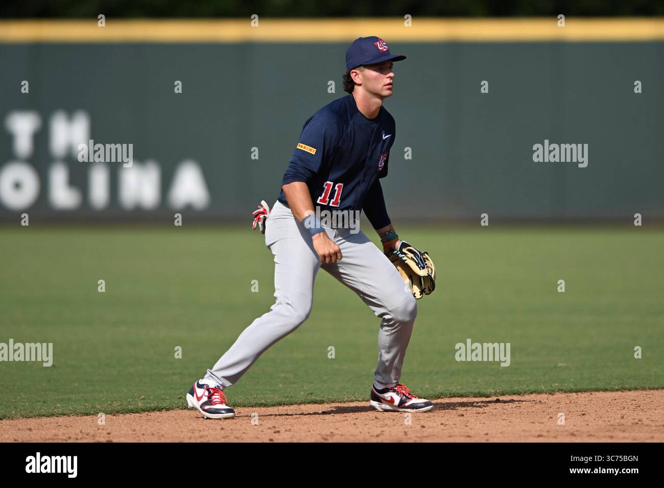 Roch Cholowsky (11) (UCLA) of Team Stars in a defensive stance during a ...