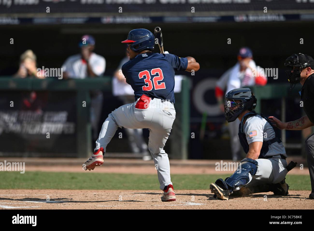 Zion Rose (32) (Louisville) of Team Stars at bat during a USA Baseball ...