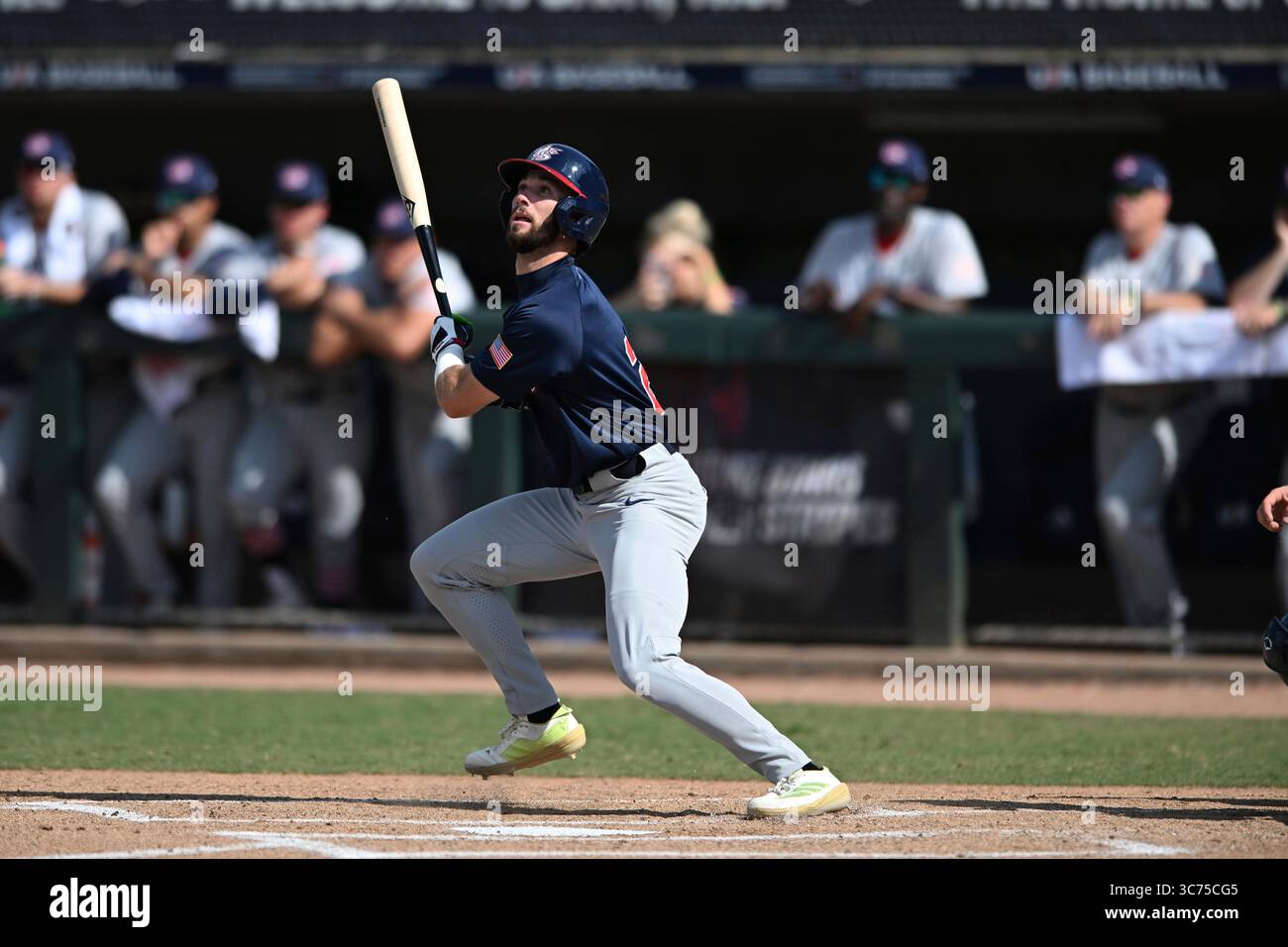 Lucas Moore (2) (Louisville) of Team Stars at bat during a USA Baseball ...