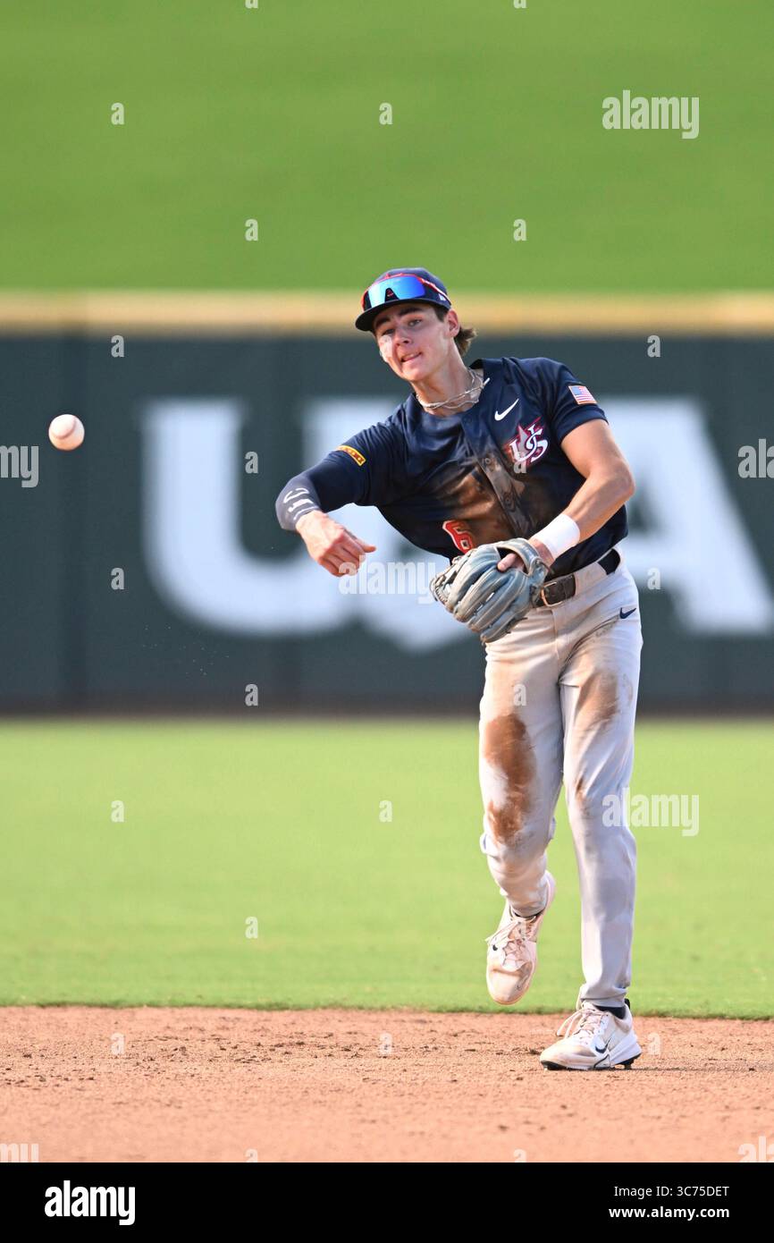 Tyler Bell (6) (Kentucky) of Team Stars warms up during a USA Baseball ...