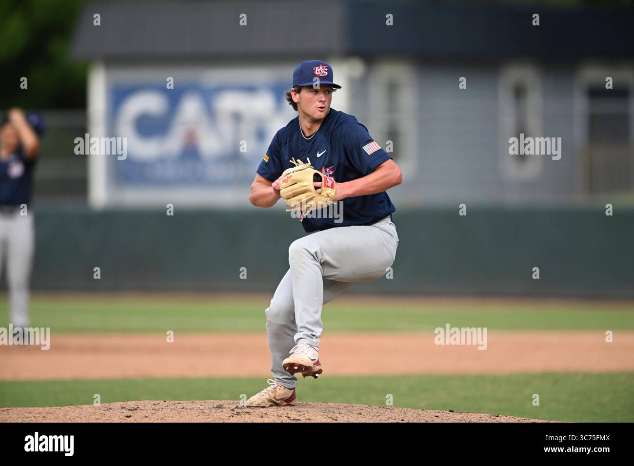 Team Stars pitcher Gabe Gaeckle (10) (Arkansas) delivers a pitch during ...