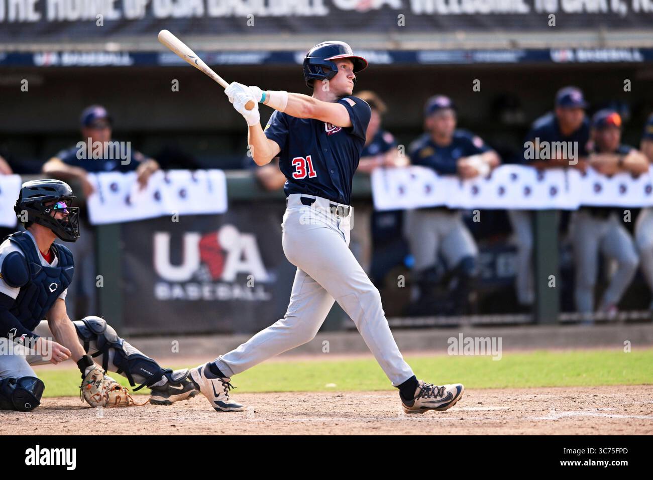 Eric Becker (31) (Virginia) of Team Stars at bat during a USA Baseball ...