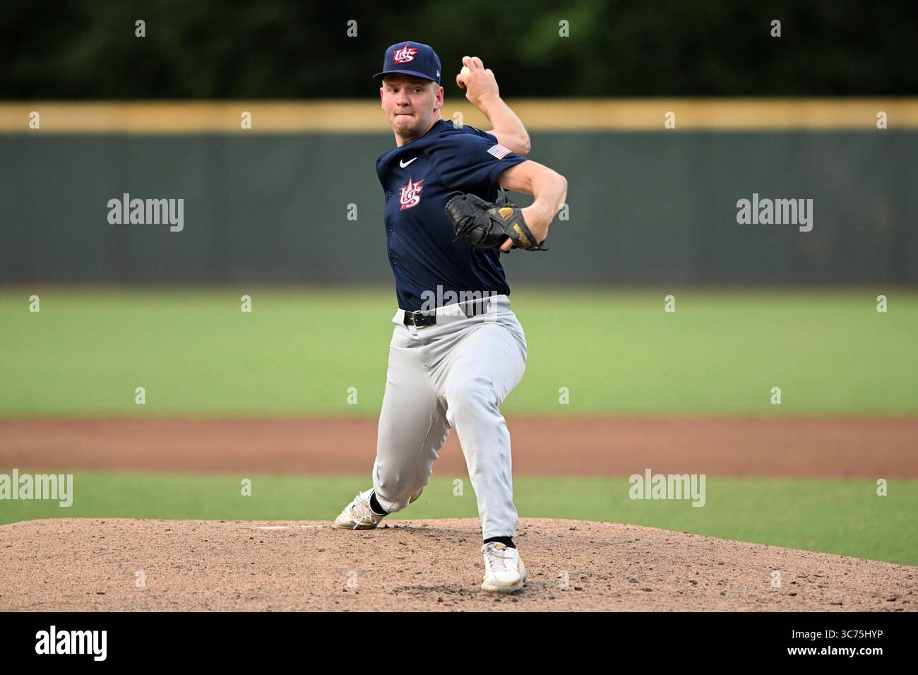 Team Stars pitcher Blake Morningstar (28) (Wake Forest) delivers a ...