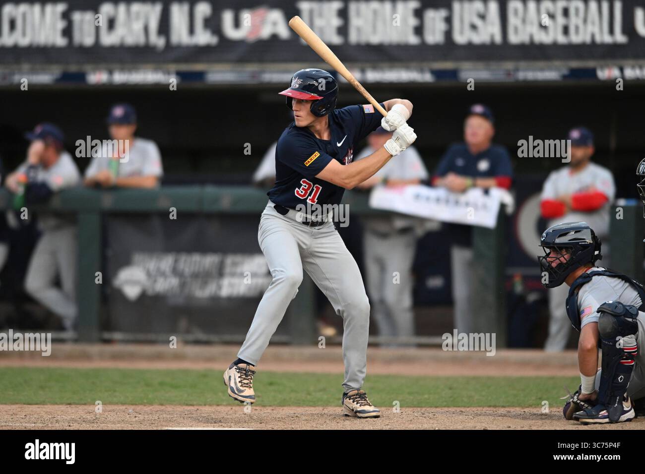 Eric Becker (31) (Virginia) of Team Stars at bat during a USA Baseball ...