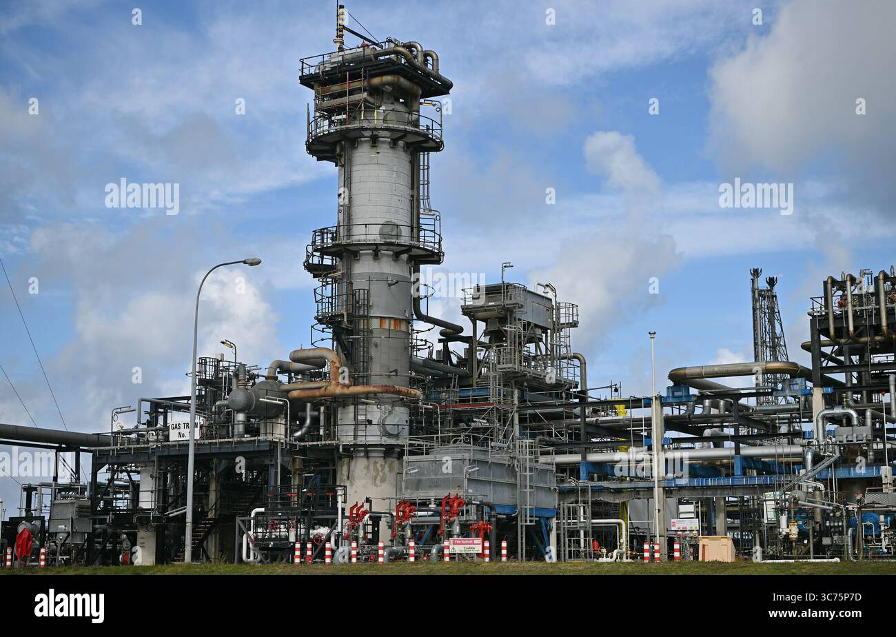 A view of the St Fergus Gas Plant in St Fergus, Aberdeenshire, during a ...