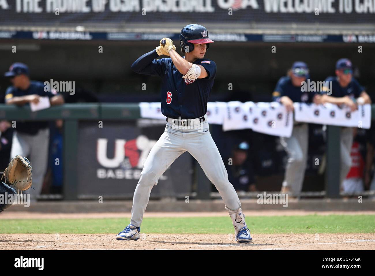 Tyler Bell (6) (Kentucky) of Team Stars at bat during a USA Baseball Collegiate National Team ...