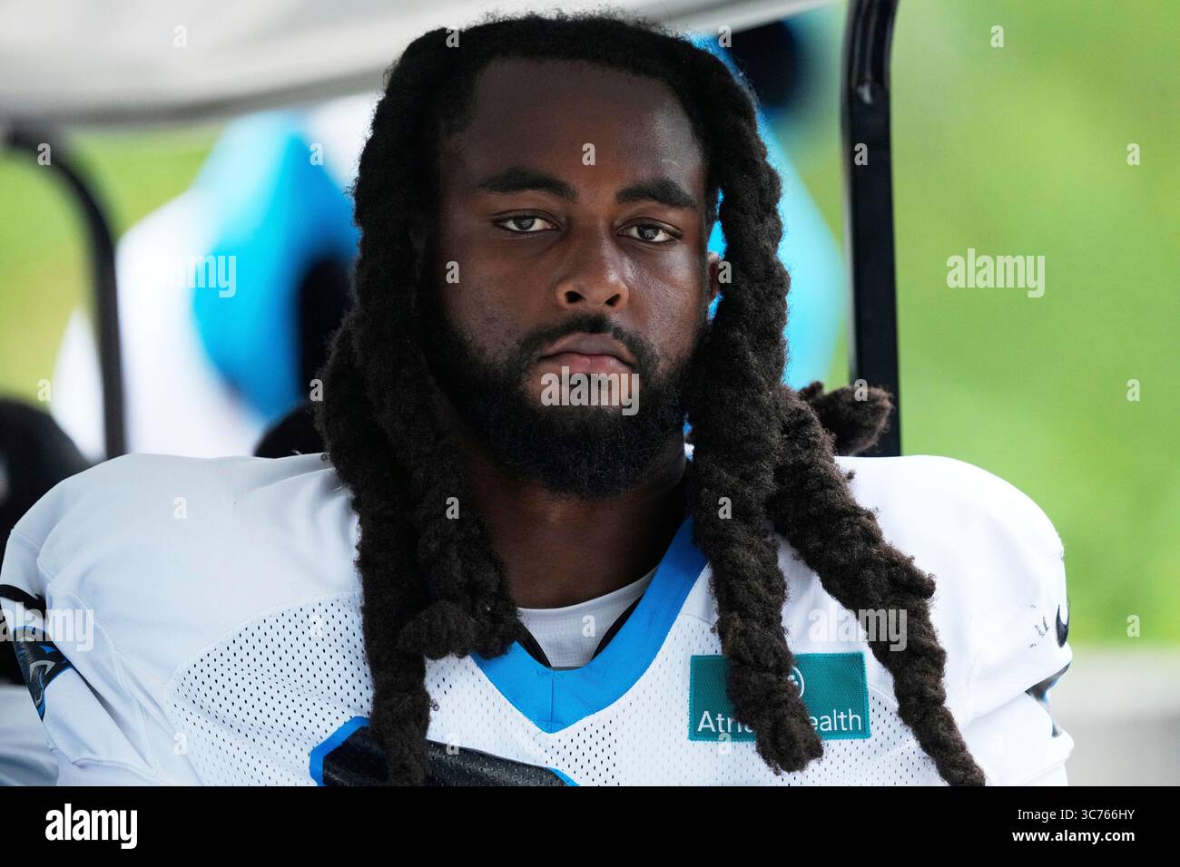 Carolina Panthers linebacker Pat Jones II arrives for an NFL football ...