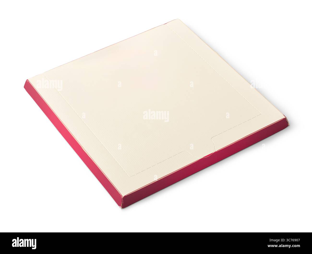 square flat two toned cardboard box isolated white background, mock-up ...