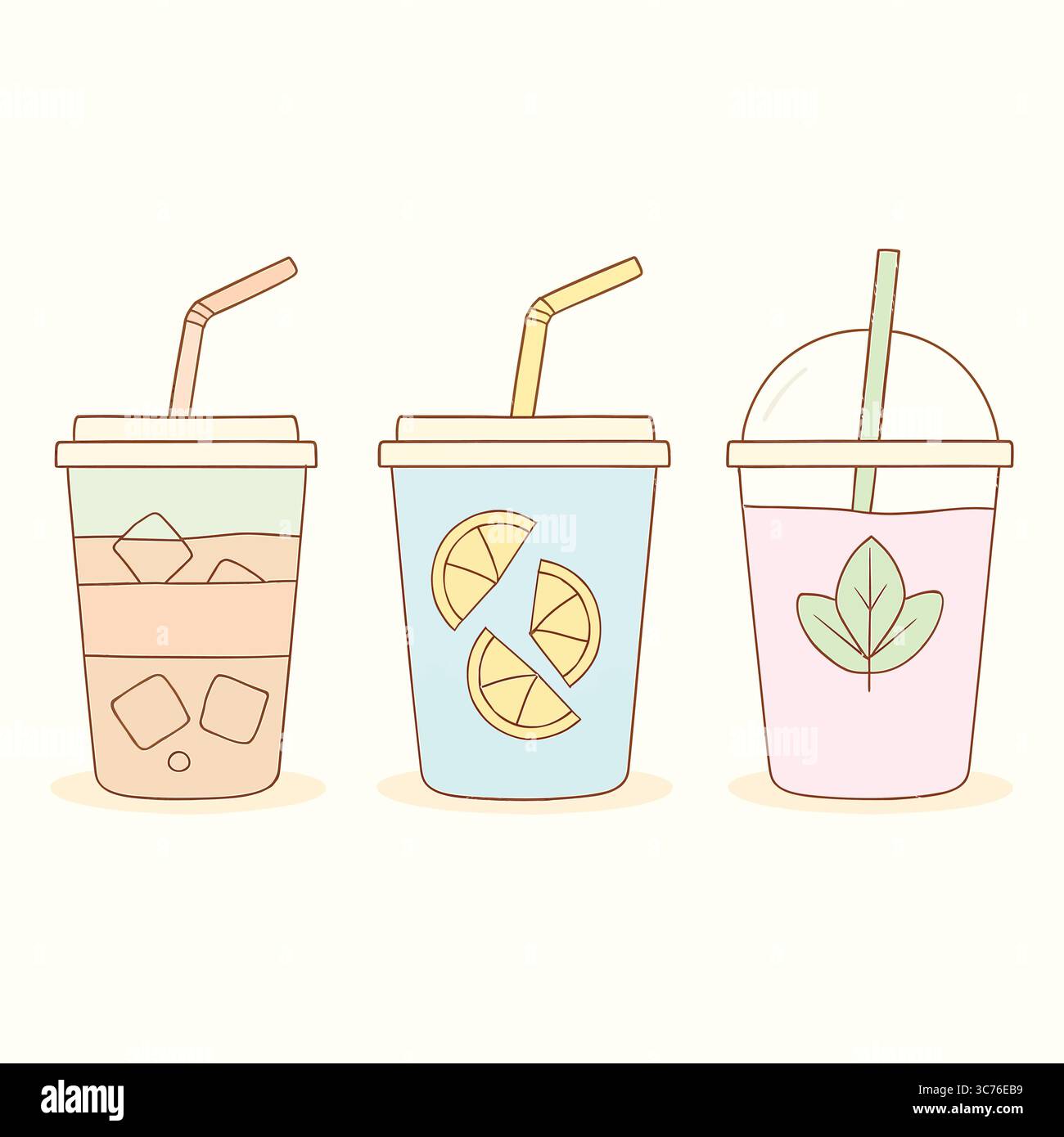Kawaii smoothie cup Stock Vector Images - Alamy