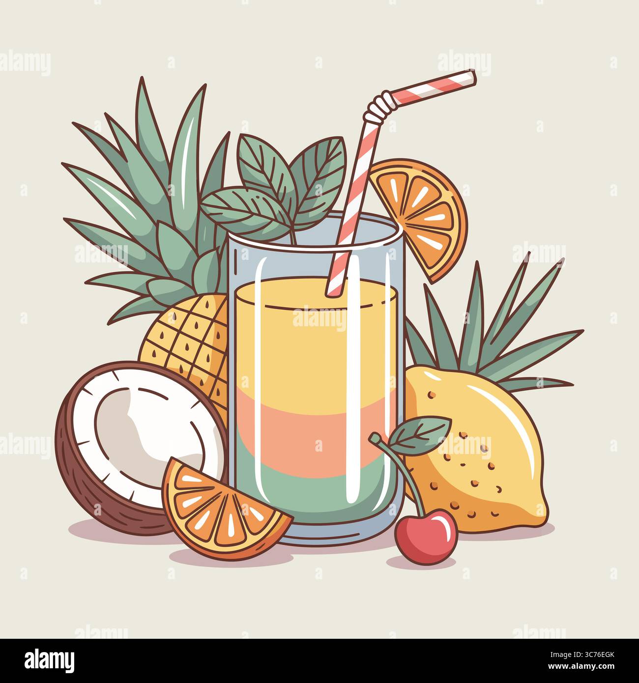Pineapple lemonade lemon Stock Vector Images - Alamy