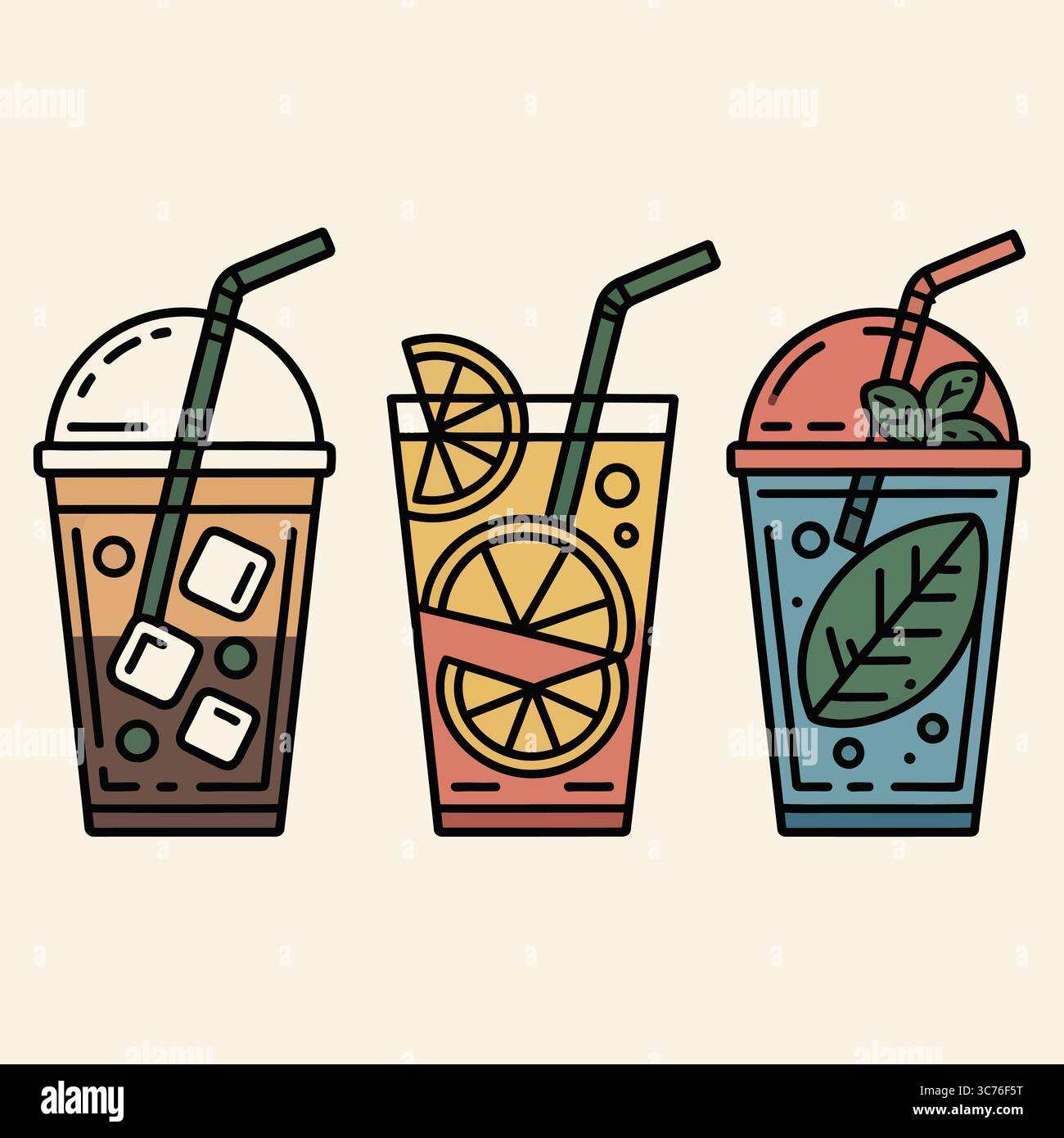 Iced drink mint citrus Stock Vector Images - Alamy