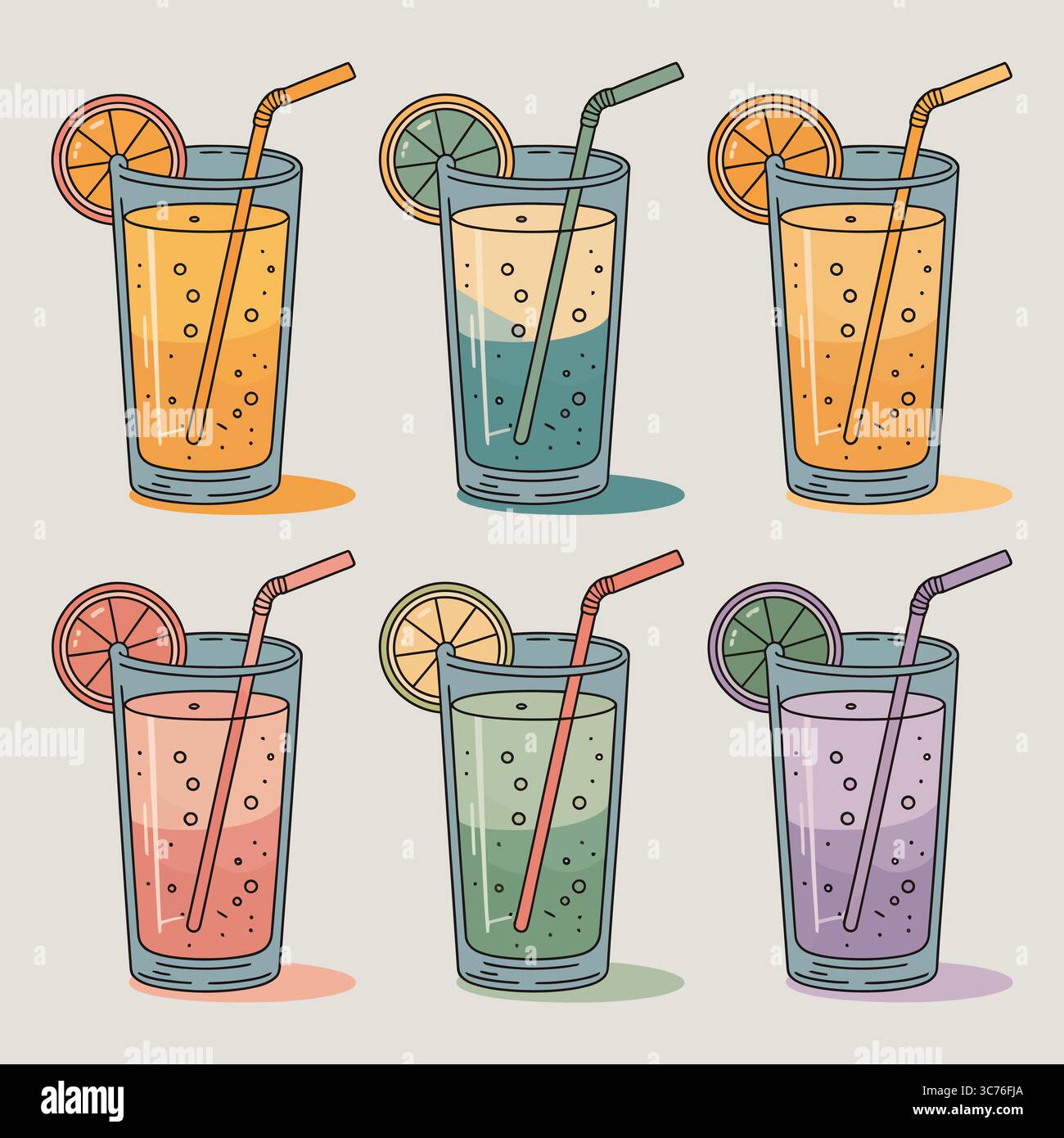 Cold summer cocktails drinks Stock Vector Images - Alamy