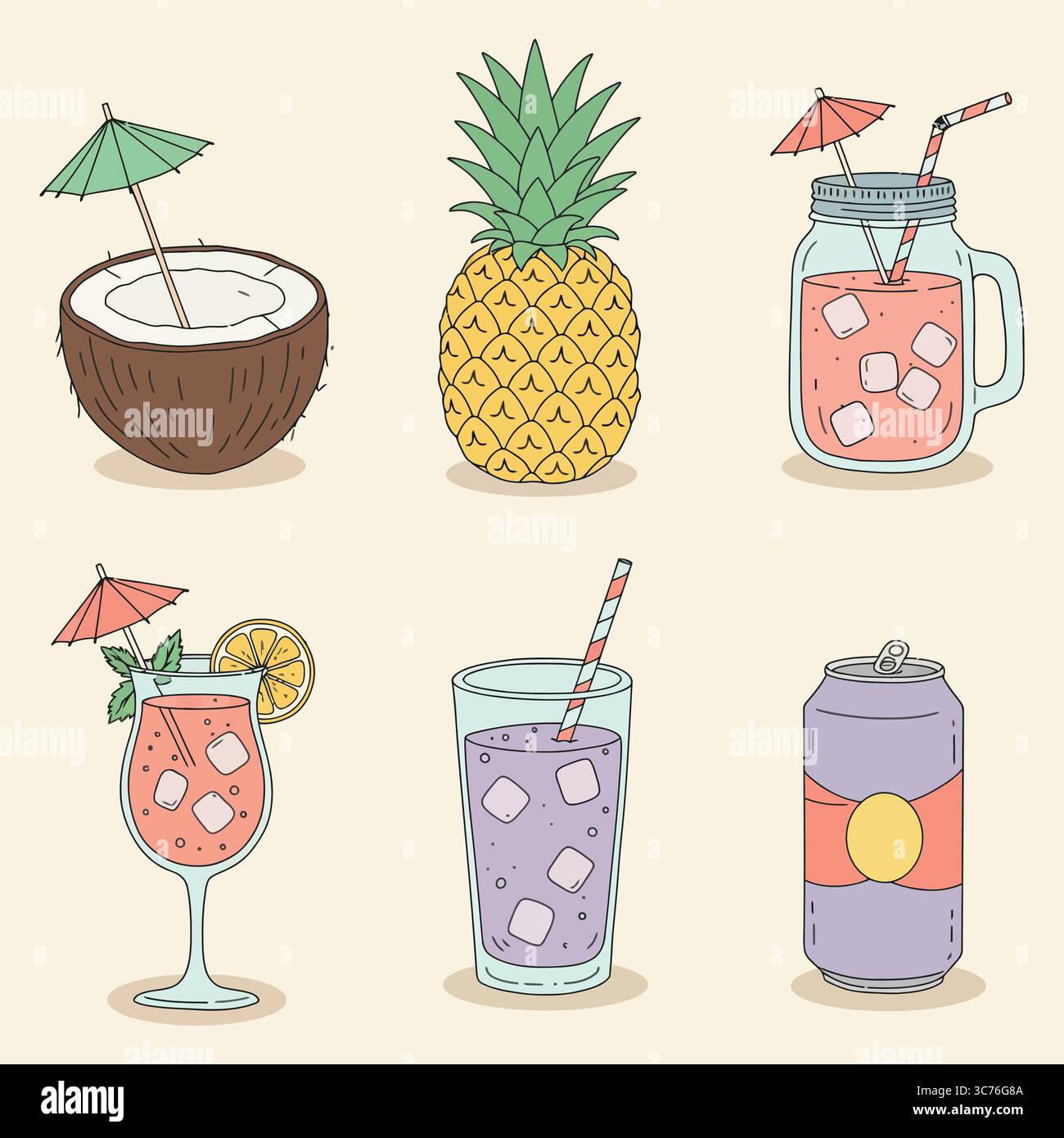 Glass cold refreshing summer Stock Vector Images - Alamy