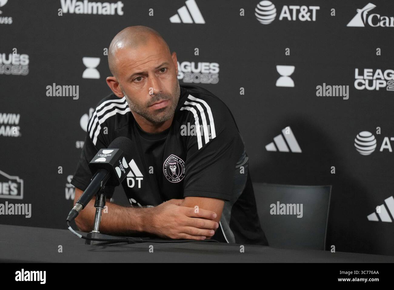 Inter Miami's head coach Javier Mascherano, addresses the media during ...