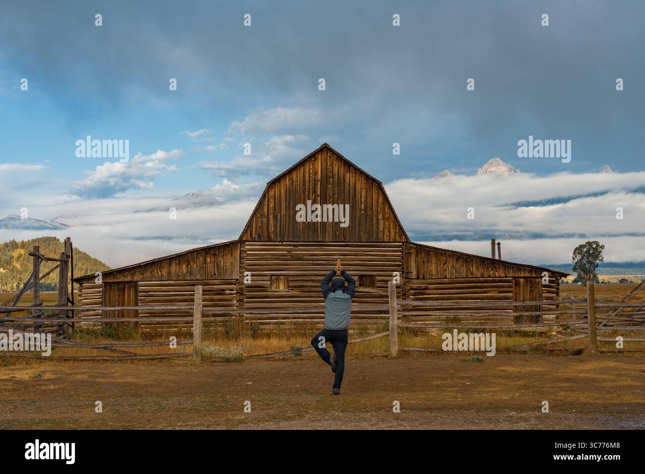 Barn Yoga Mountain Serenity is captured at Mormon Row in Grand Teton ...