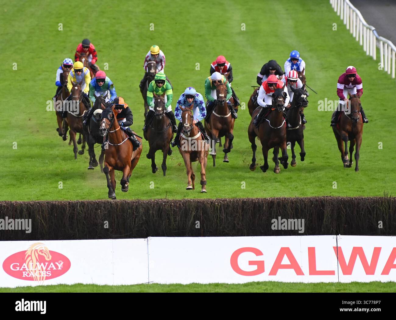 Intense Approach ridden by Alex Harvey (centre, light blue silks) wins ...