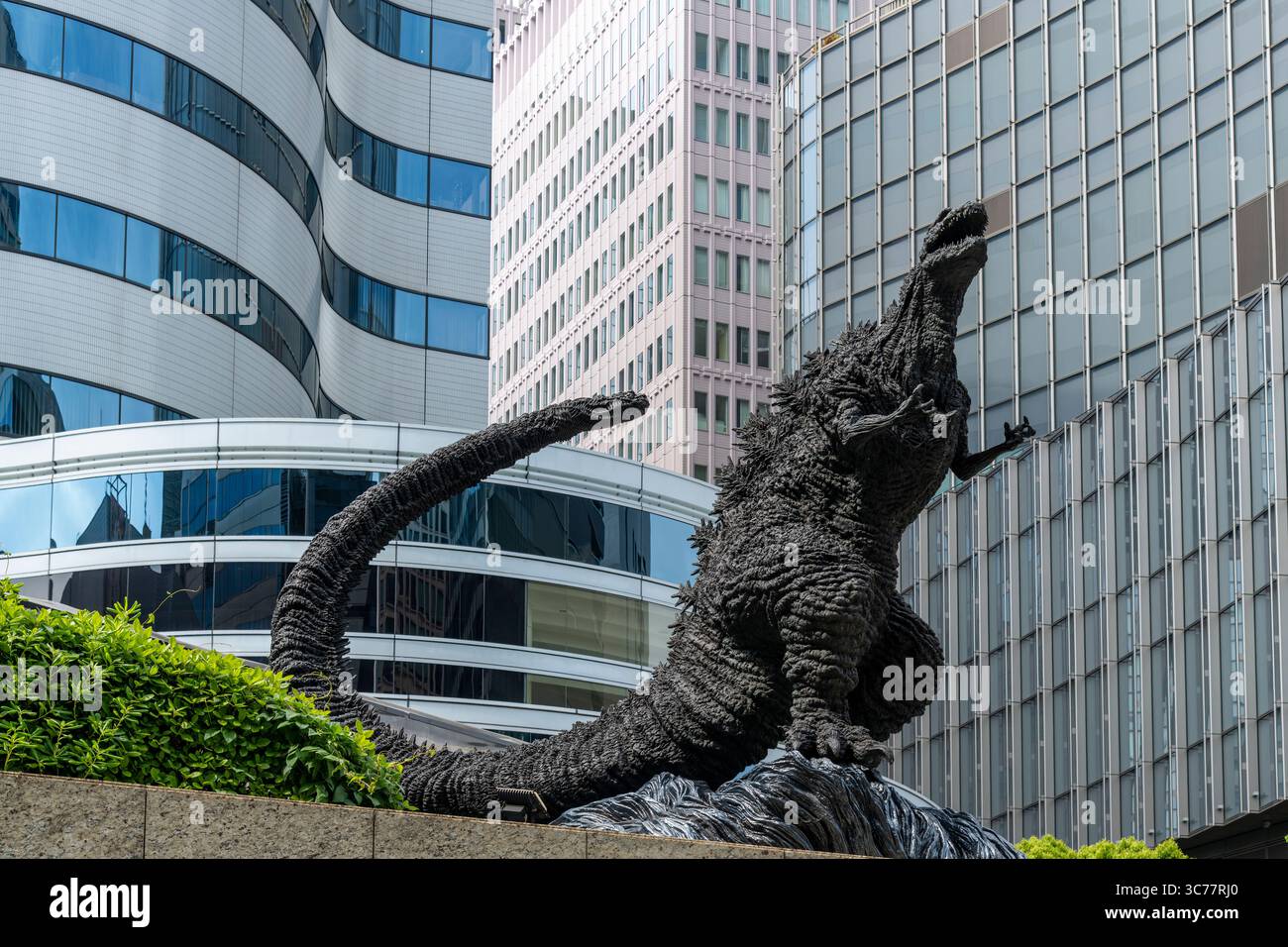 Tokyo, Japan-May 3, 2025; Godzilla Statue of the iconic giant mutant ...