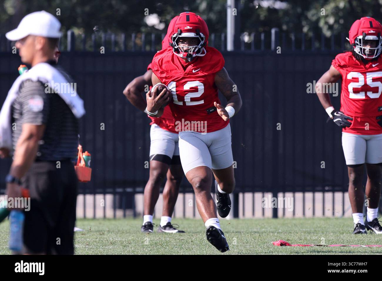 Ohio State running back CJ Donaldson participates in a drill during ...