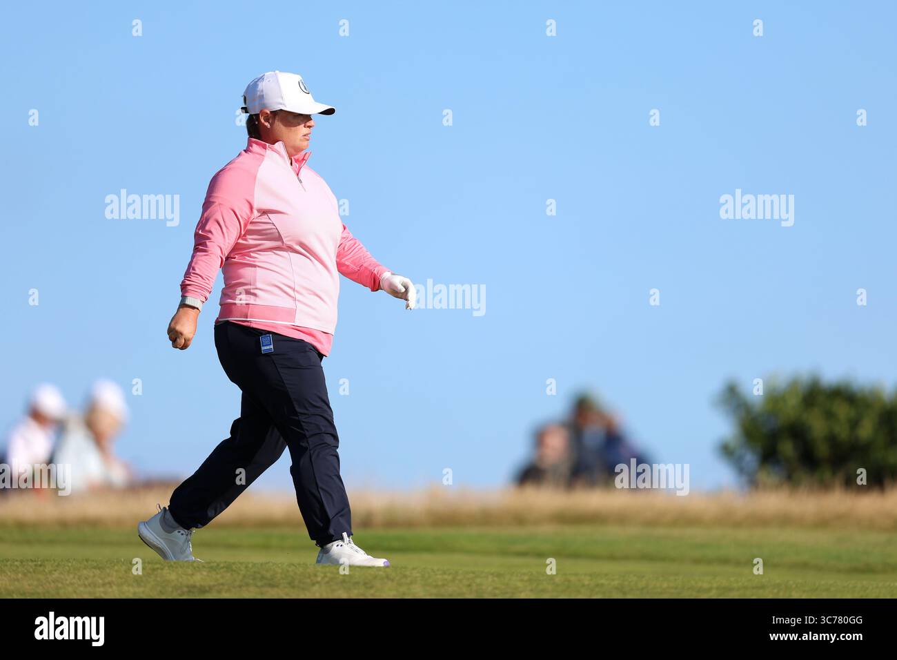 Wales' Lydia Hall walks across the green on the 14th on day two of the ...