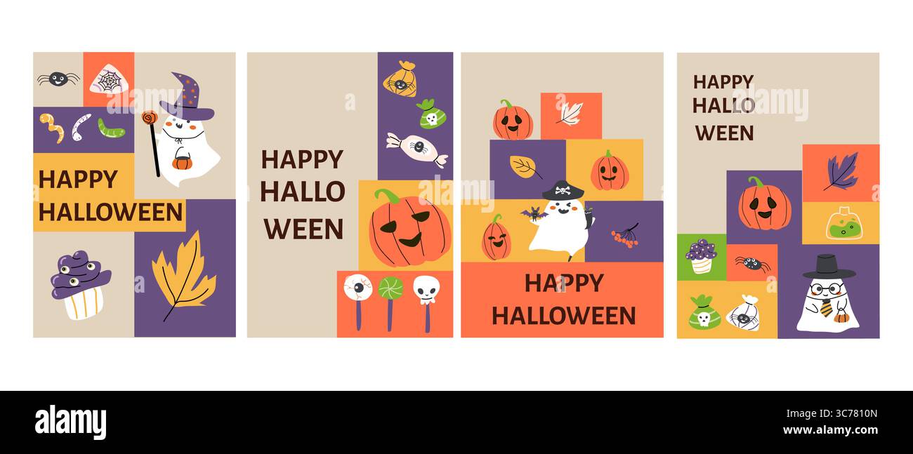 Halloween skeletons pumpkins spooky Cut Out Stock Images & Pictures - Alamy
